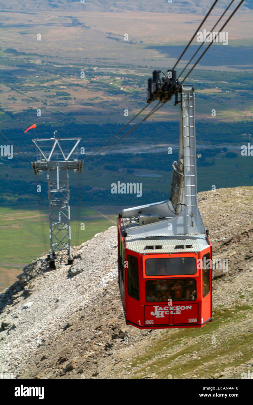 Aerial Tramway Car Approaches Station Above Teton Village Jackson Hole ...