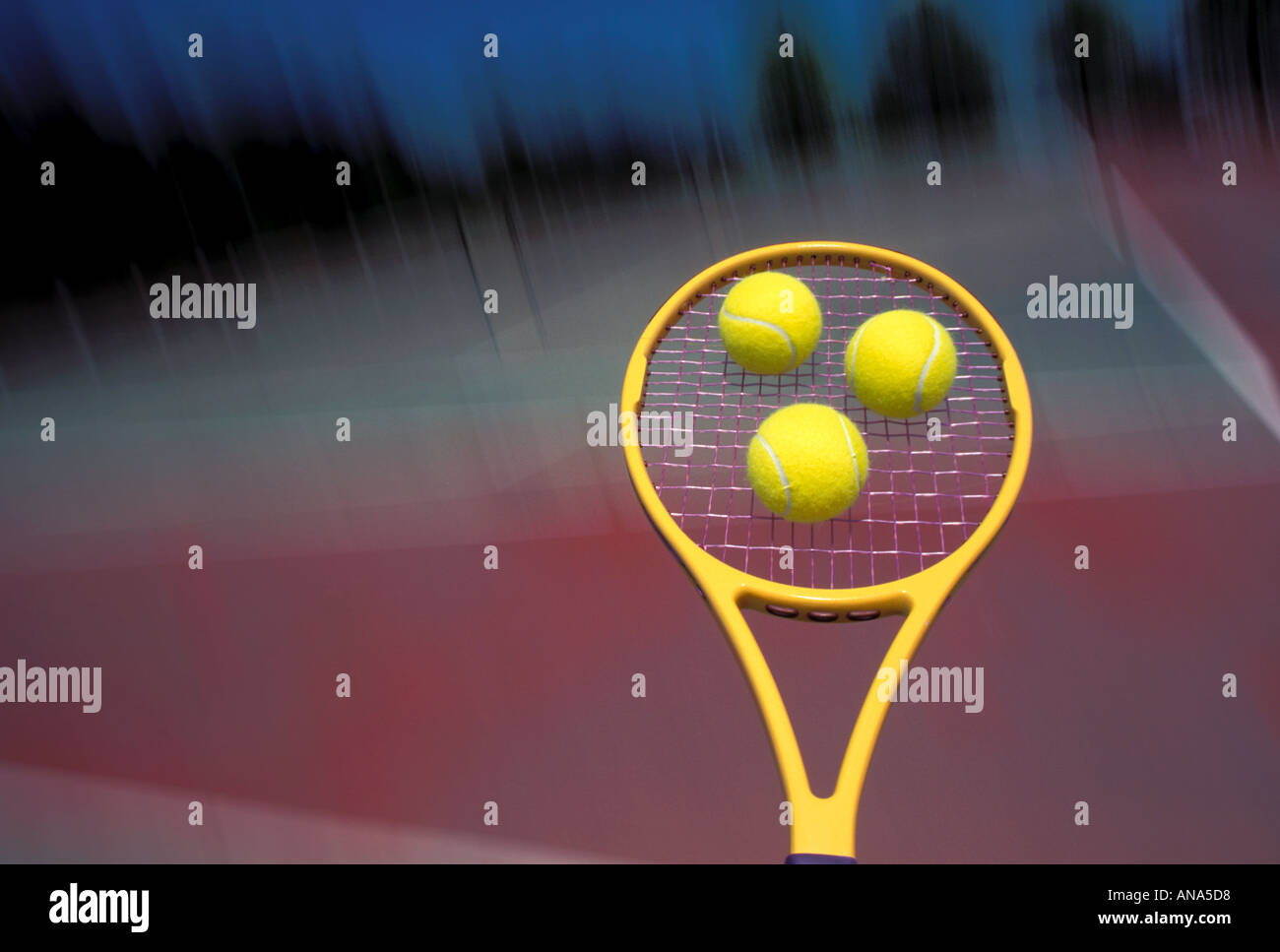 Sport Tennis racquet with new balls Stock Photo - Alamy