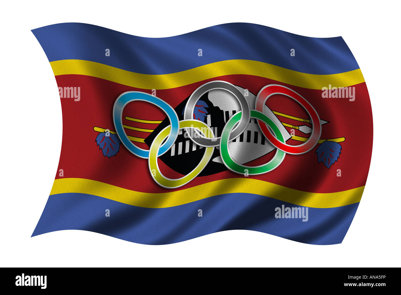 Flag of Swaziland with olympic symbol Stock Photo - Alamy