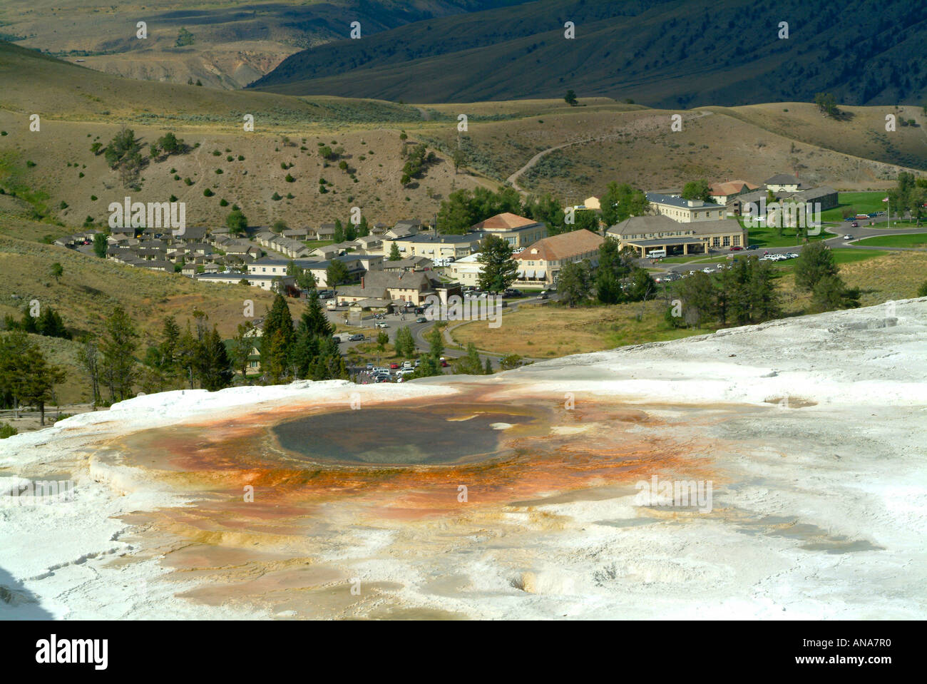 Headquarters of Yellowstone National Park from Overlook with Main ...