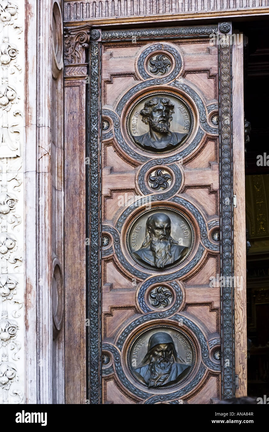 Detail of the main door of Saint Stephen's Basilica in Budapest the ...