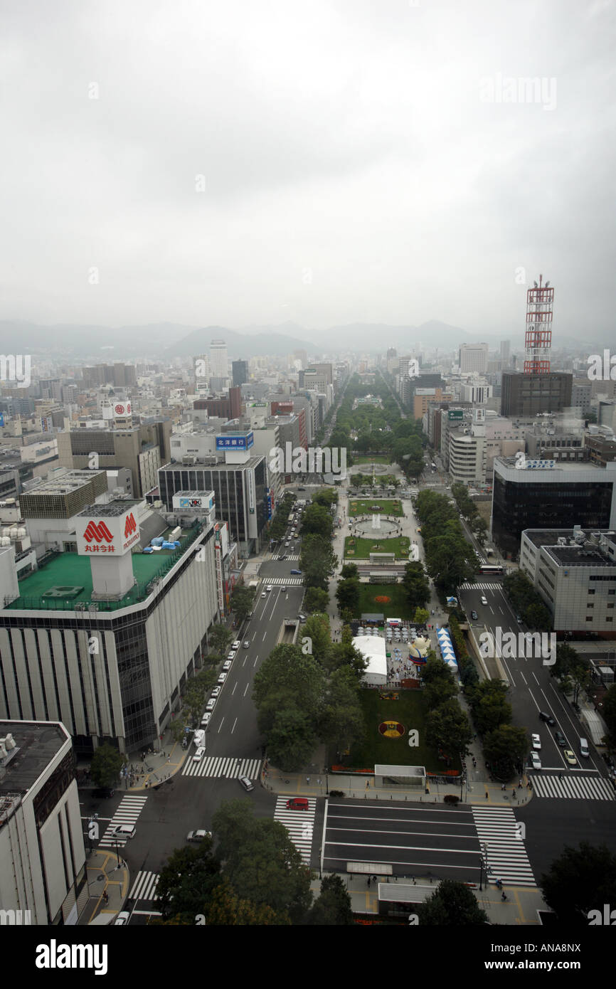 Panoramic city view from TV tower Sapporo Japan Stock Photo - Alamy