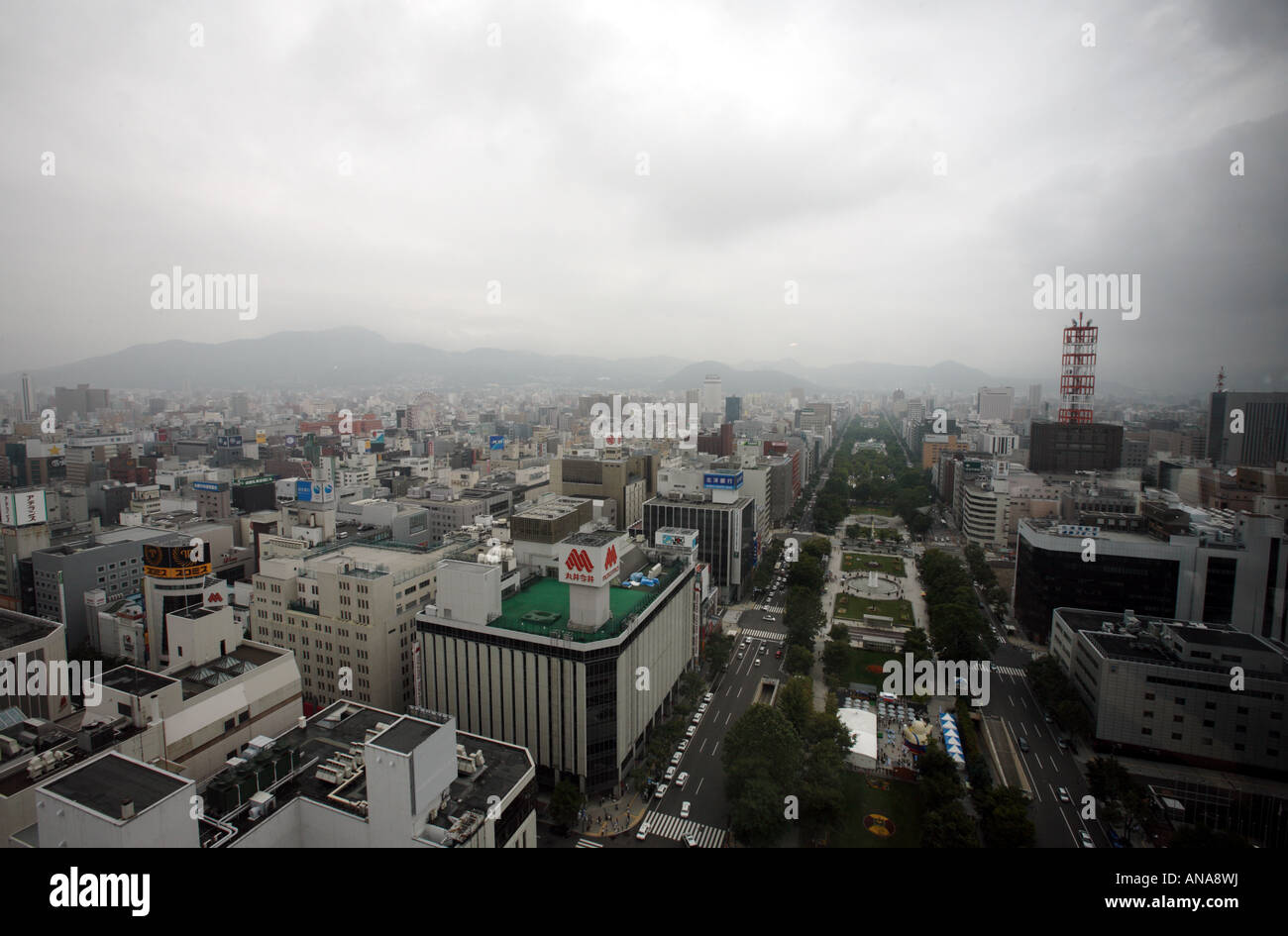 Panoramic city view from TV tower Sapporo Japan Stock Photo - Alamy