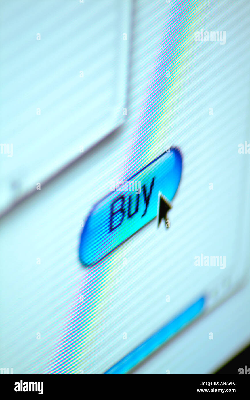 Computer screen detail Buy button Stock Photo - Alamy