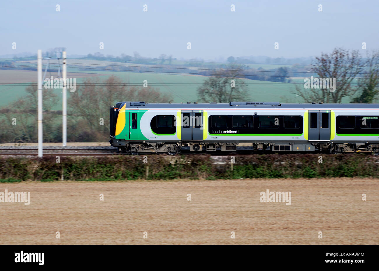 London Midland class 350 Desiro train between Rugby and Coventry, England, UK Stock Photo - Alamy