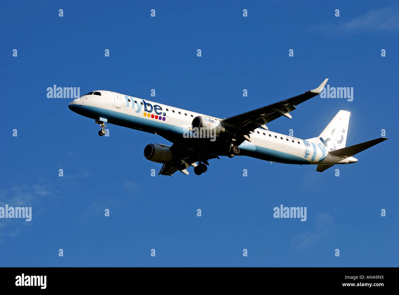 flybe Embraer 190 aircraft approaching Birmingham International Airport ...