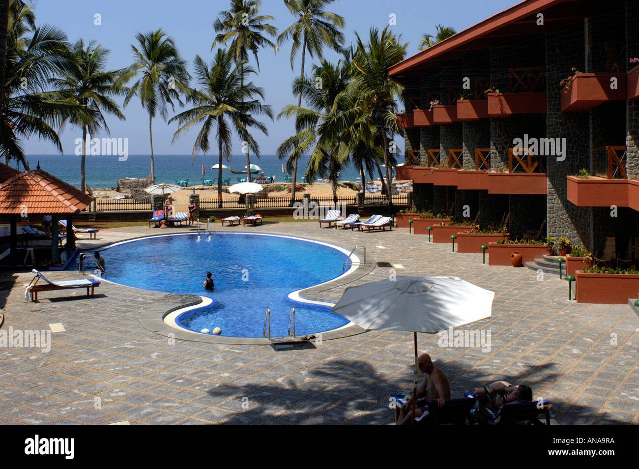 POOL IN UDAY SAMUDRA BEACH RESORTS, KOVALAM, TRIVANDRUM Stock Photo - Alamy