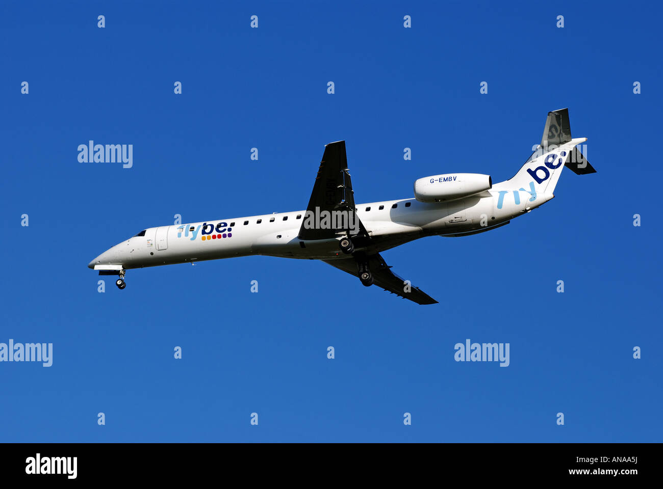 Flybe Embraer RJ145 aircraft approaching Birmingham International ...