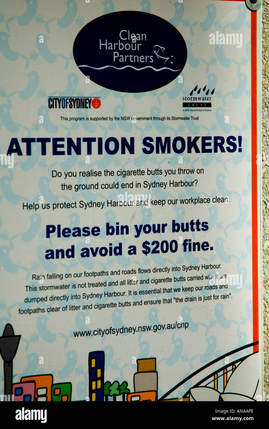 Australian anti smoking sign Stock Photo - Alamy