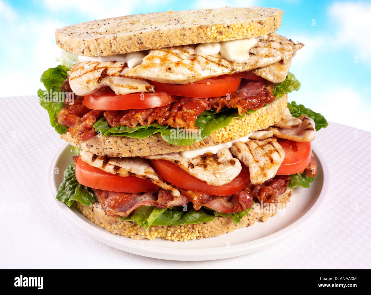 Chicken clubhouse sandwich hi-res stock photography and images - Alamy