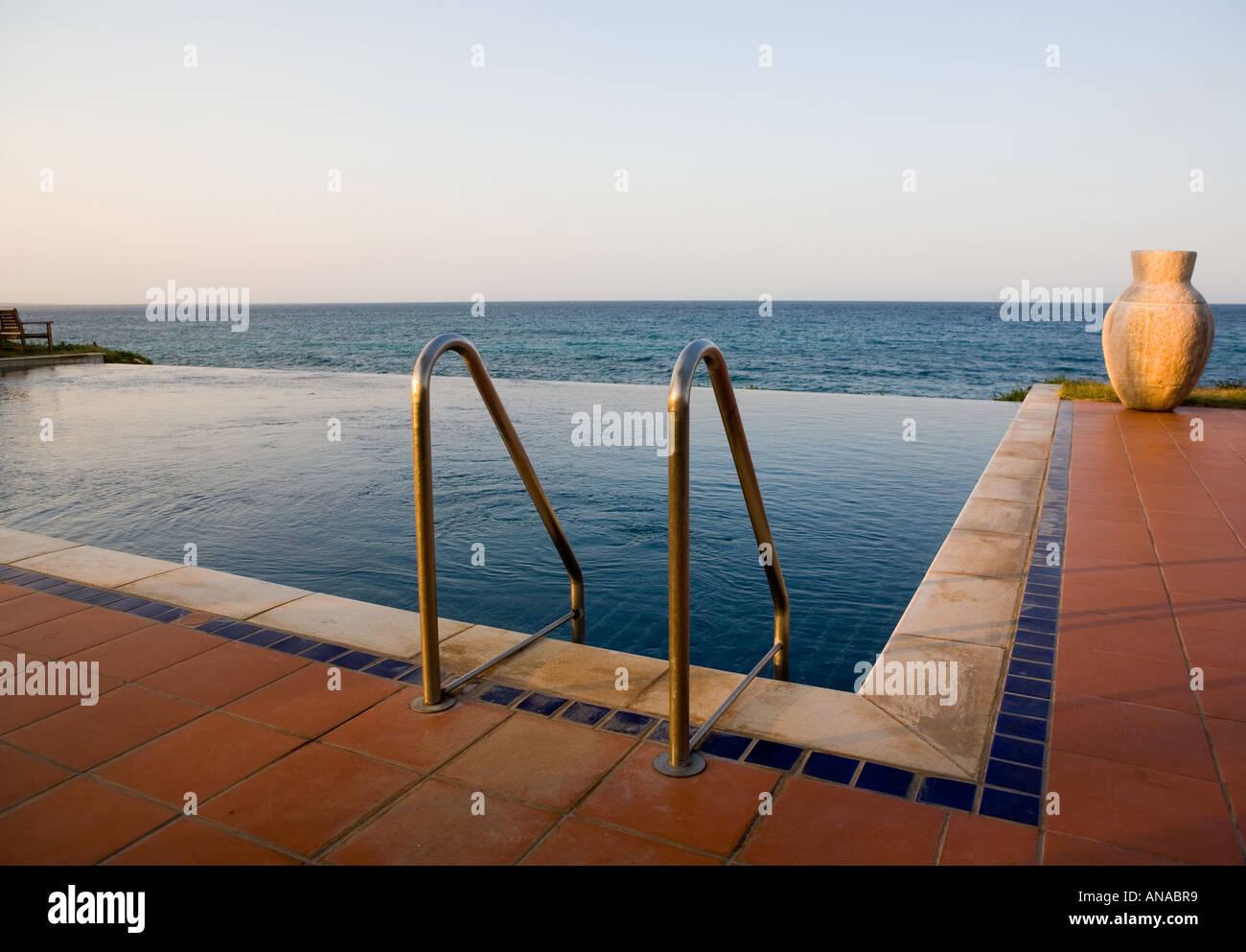 Metal pool steps handrail hi-res stock photography and images - Alamy
