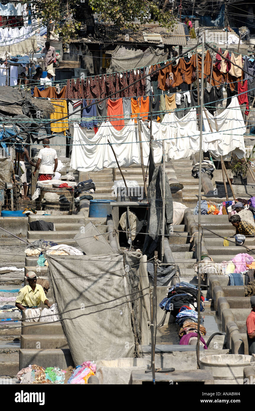Open air laundry at Dhobi Ghat, Mumbai (Bombay Stock Photo - Alamy