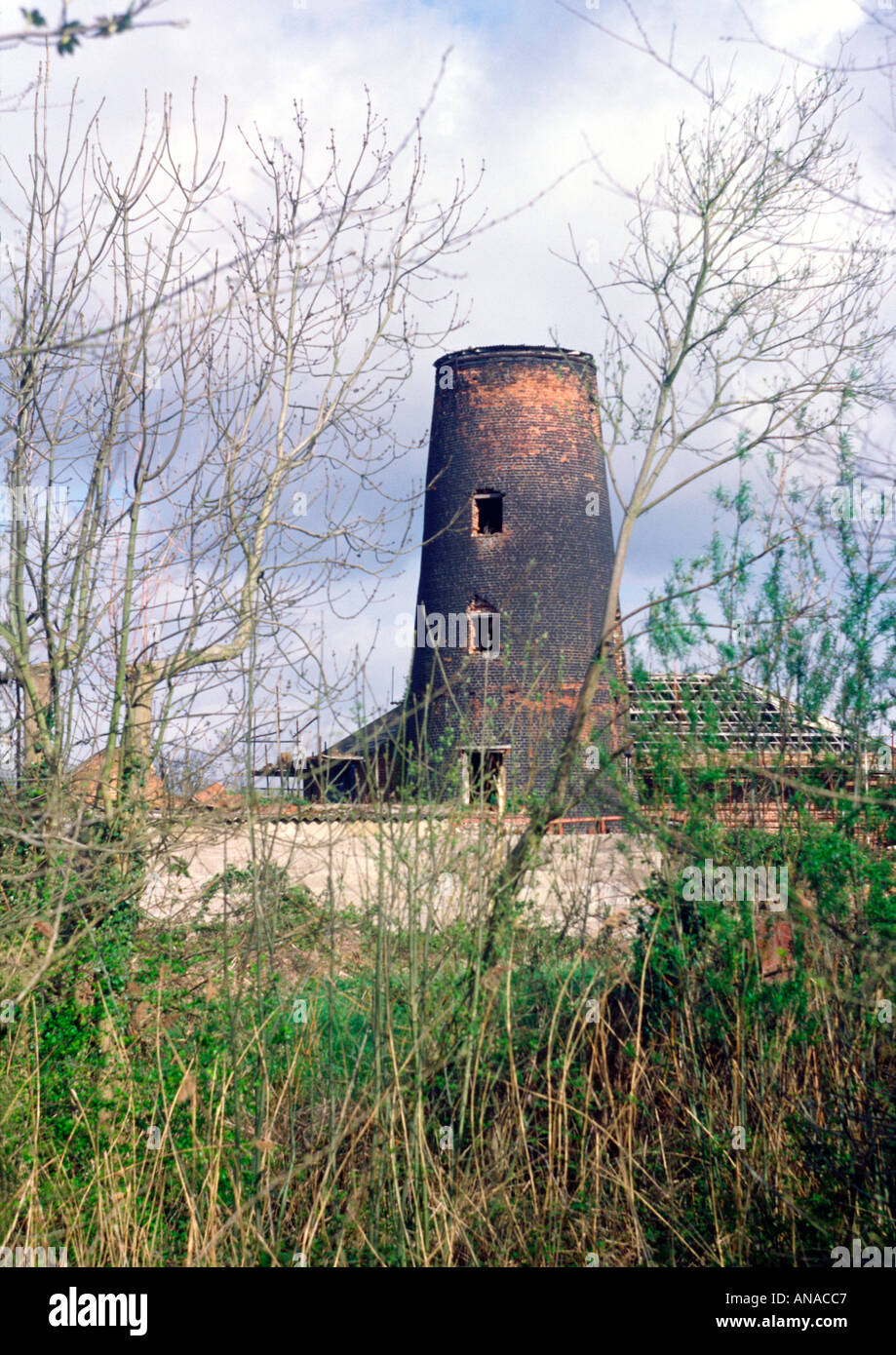 Derelict windmill at Frettenham in Norfolk England Stock Photo - Alamy