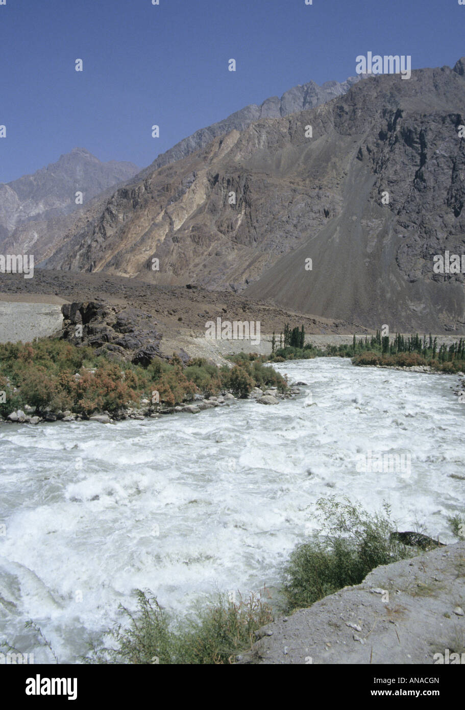 Pakistan Karimabad Hunza Village Life Batura Glacier Stock Photo - Alamy