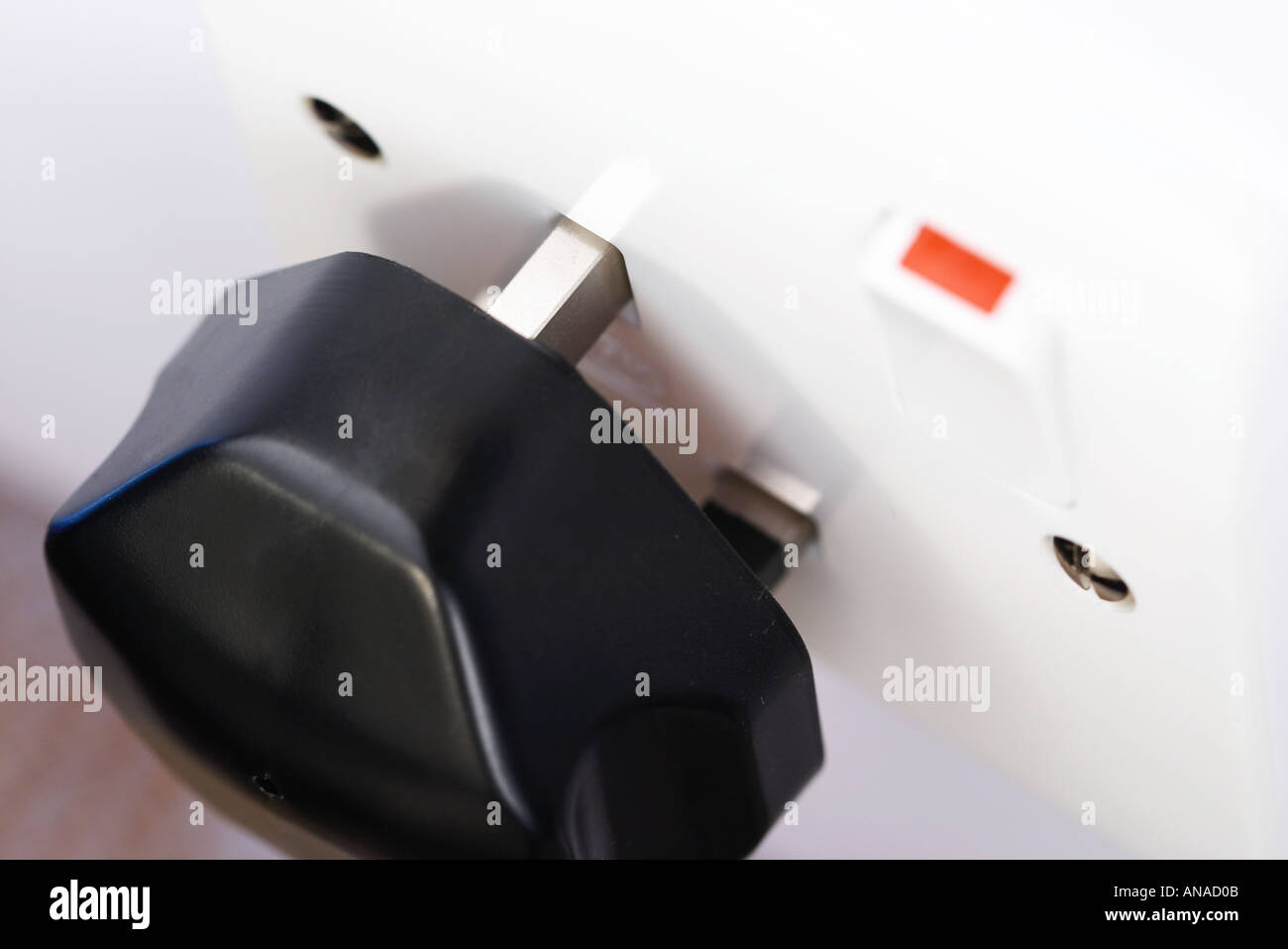 UK Electrical Power Outlet Plug Half Way In Stock Photo - Alamy
