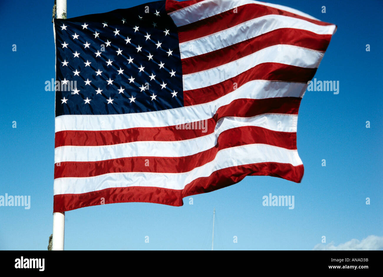 United States Stars and Stripes Flag on Rear of Passenger Ferry Stock ...