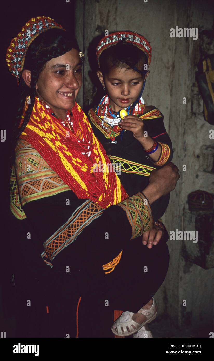 Pakistan Chitral The Hindu Kush Kailash Tribe Women and Child in Tribal ...