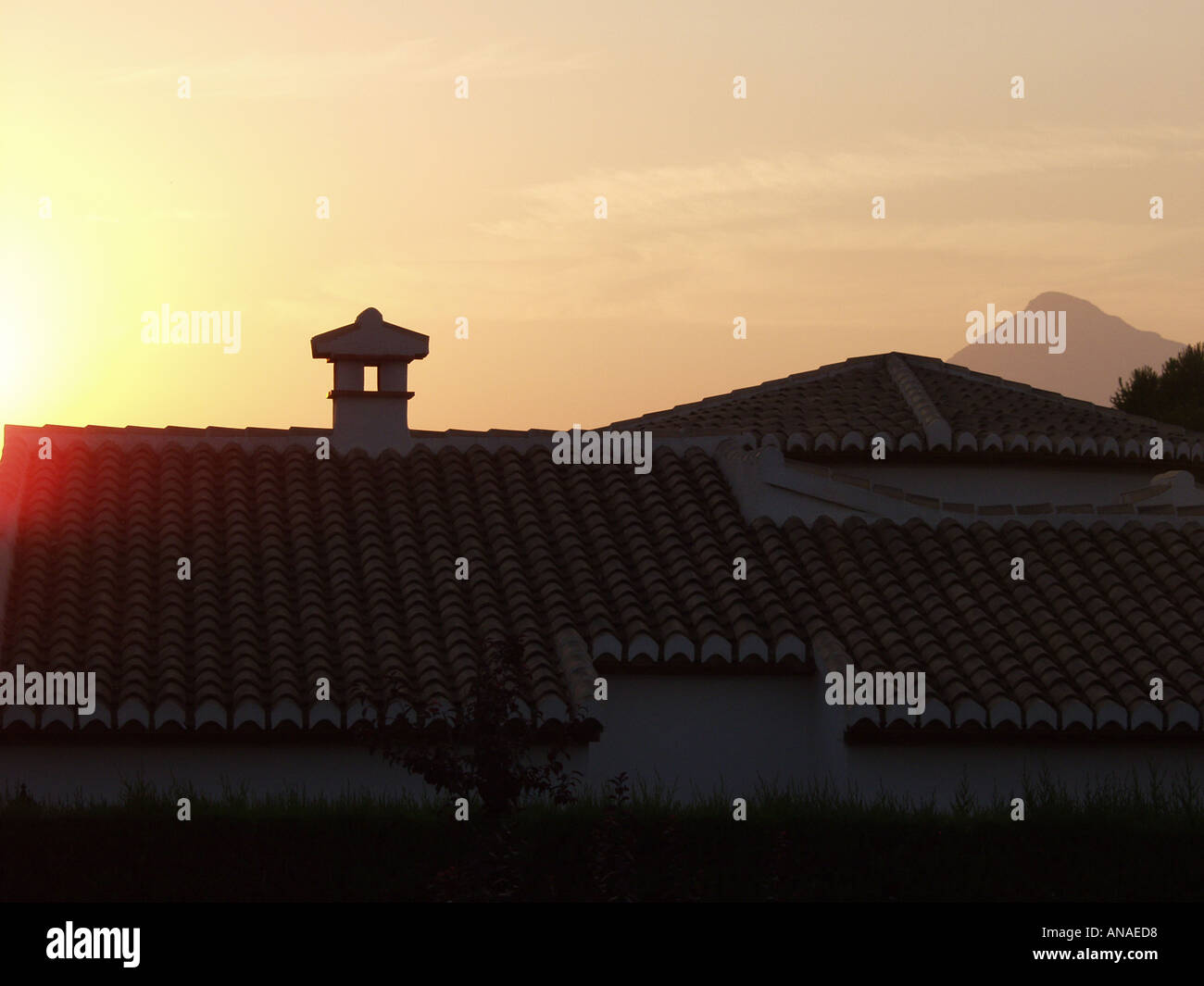 Spanish rooftops at Javea Stock Photo - Alamy