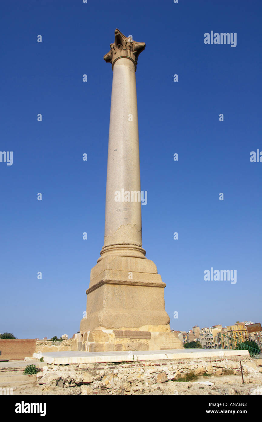 Pompey's Pillar (column) in Alexandria, Egypt Stock Photo - Alamy