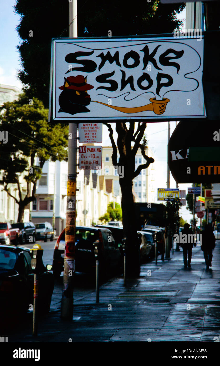 A smoke shop sign in Haight Ashbury, San Francisco, USA Stock Photo - Alamy