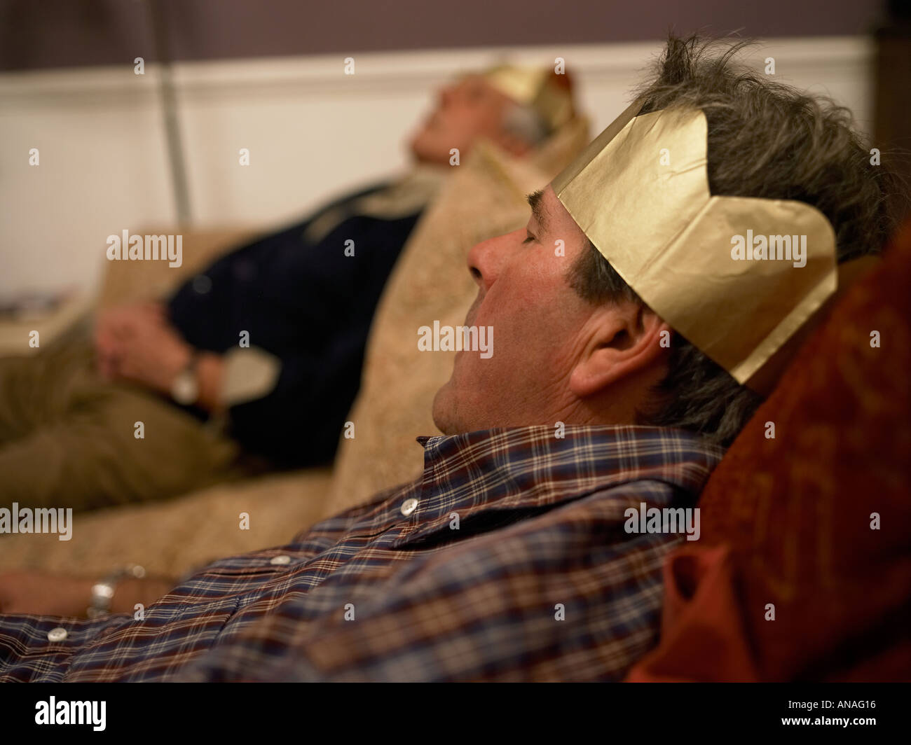 Old men asleep paper hi-res stock photography and images - Alamy