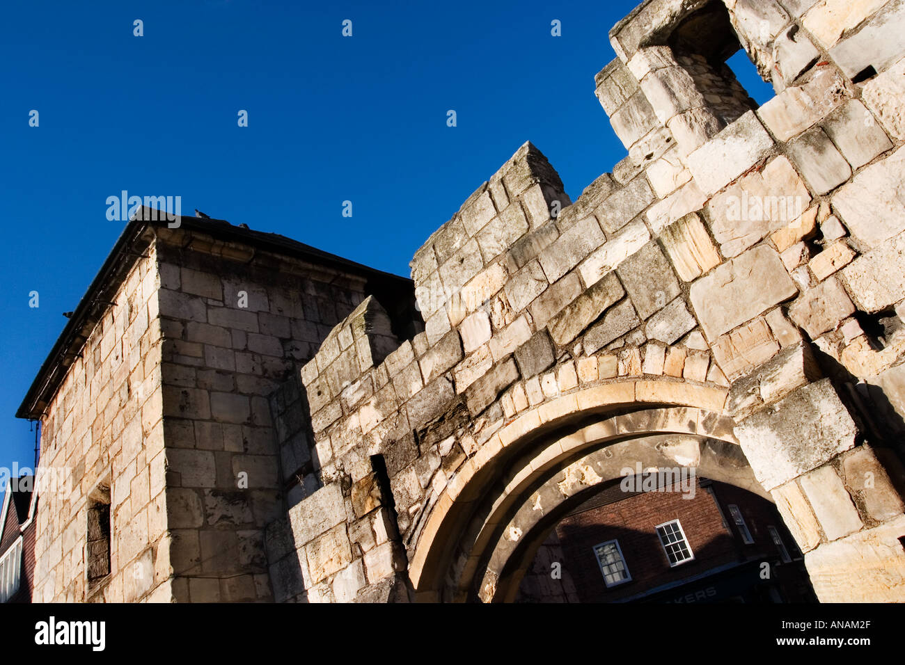 Gateway in York City Wall in Exhibition Square opposite Bootham Bar ...