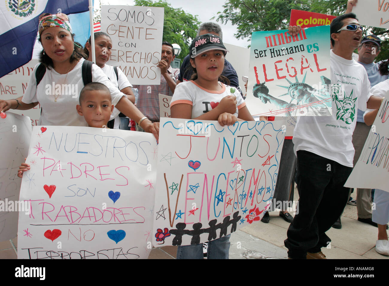 Miami Florida,Government Center,centre,immigration rights protest ...