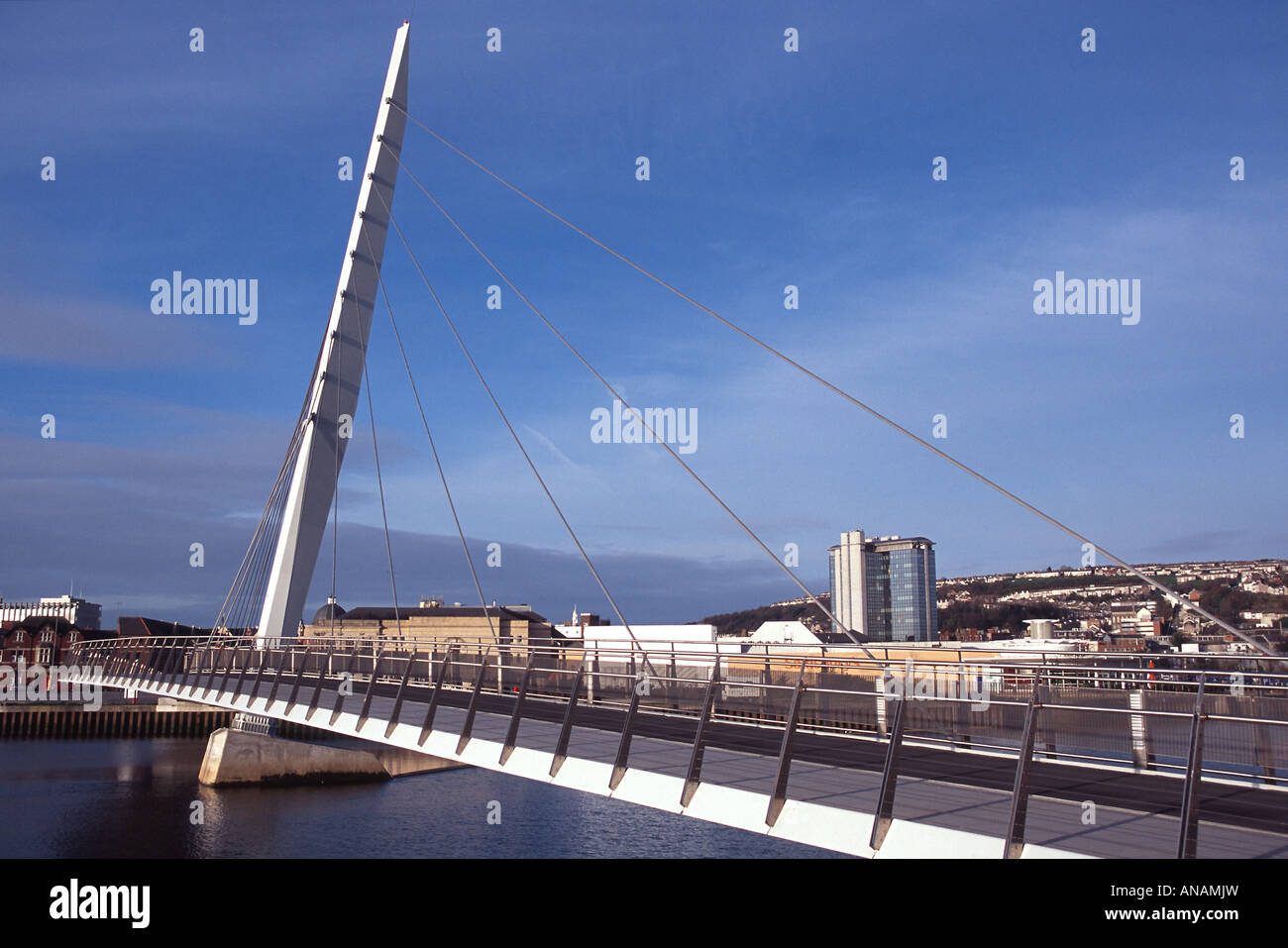 swansea sail bridge cable stayed footbridge connecting town centre with ...