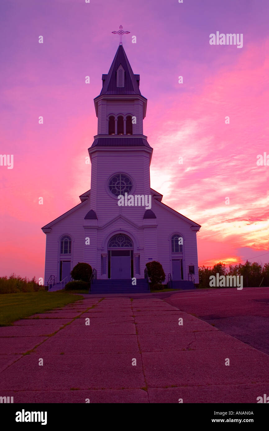 Church at sunset in New Brunswick Canada Stock Photo - Alamy