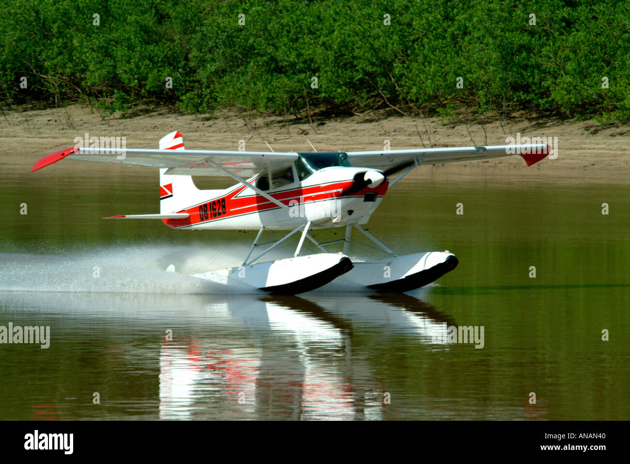 Float Plane landing on the Yavari River Stock Photo - Alamy