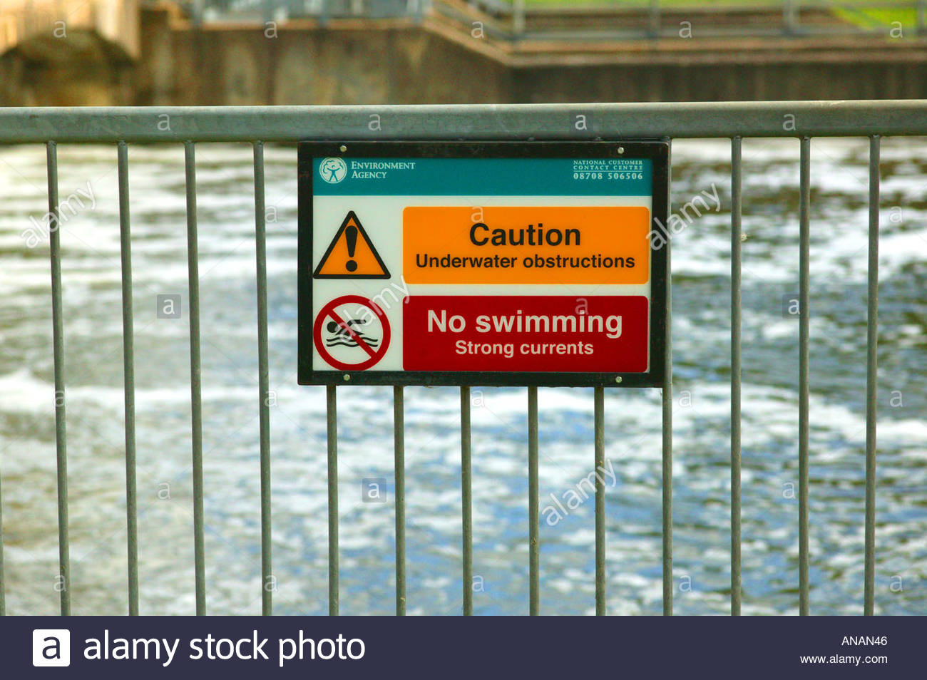 Danger Weir Warning Sign Stock Photos & Danger Weir Warning Sign Stock ...