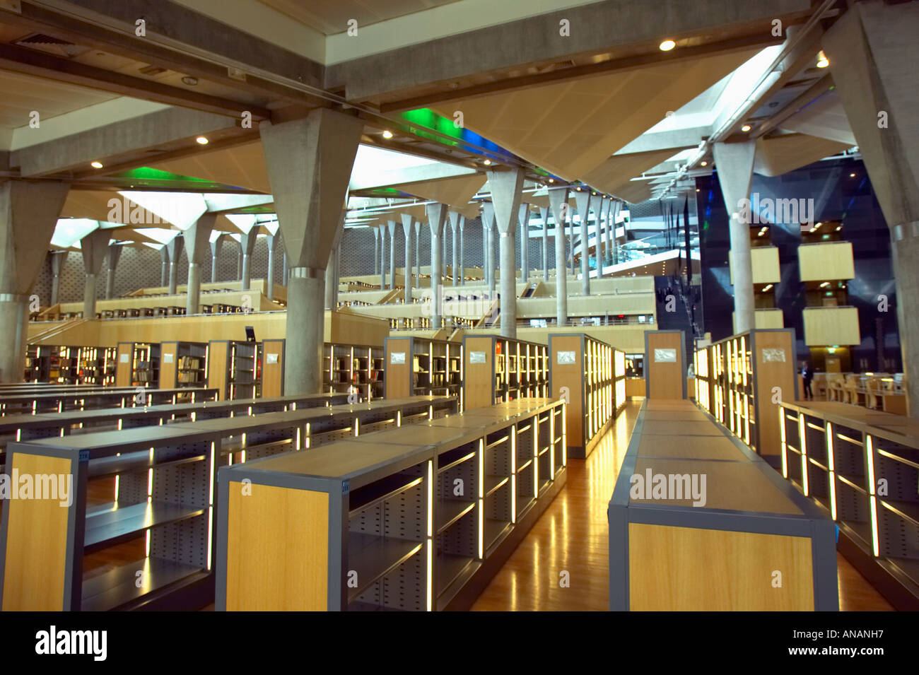 Inside The Library in Alexandria Egypt Showing Few Books On Display ...