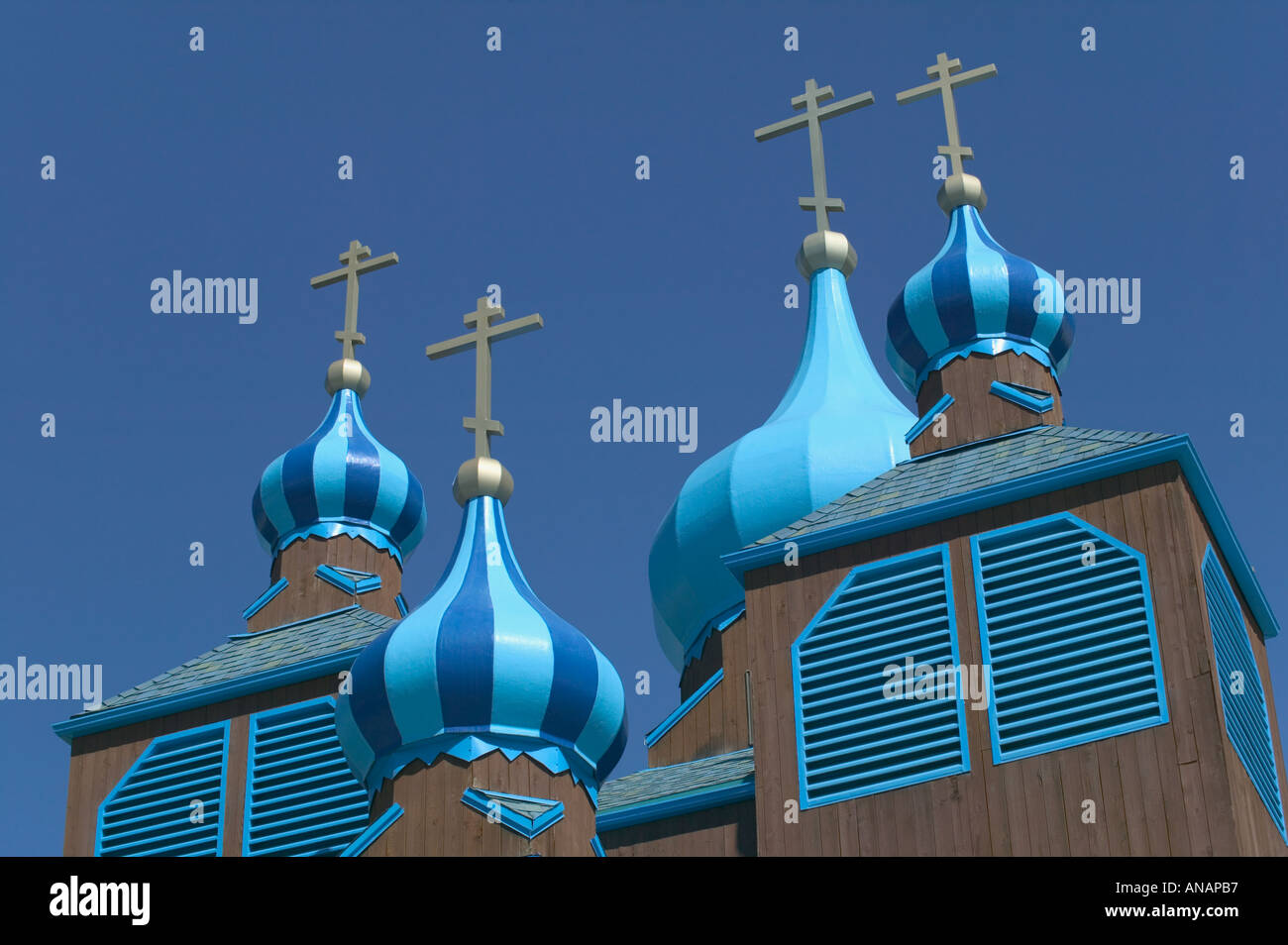 Domes and crosses on the roof of St Innocent Russian Orthodox Church ...