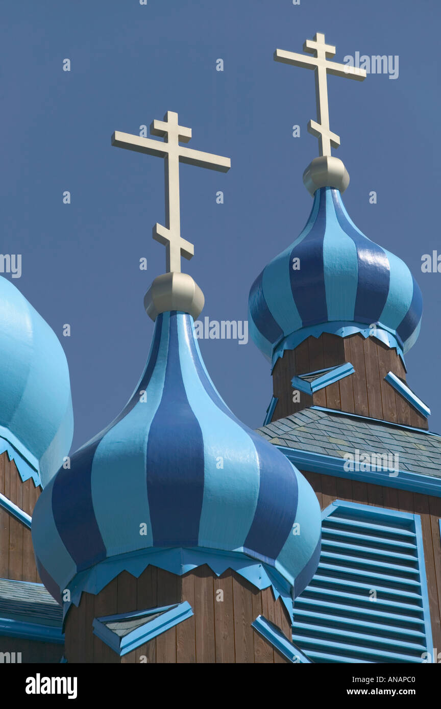 Domes and crosses on the roof of St Innocent Russian Orthodox Church ...