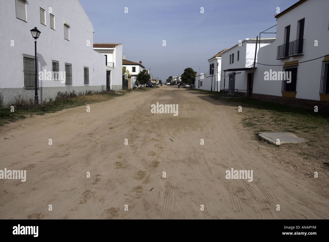 El Rocio Sandy streets Coto Donana National Park Spain Stock Photo - Alamy