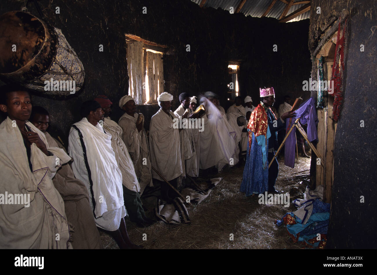 Inside an orthodox christian coptic church The highlands of rural ...