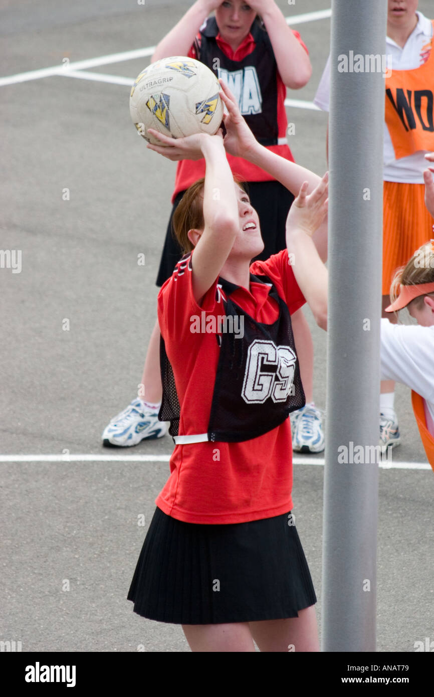 Girls playing netball at the Lapstone Glenbrook Netball Centre in the ...