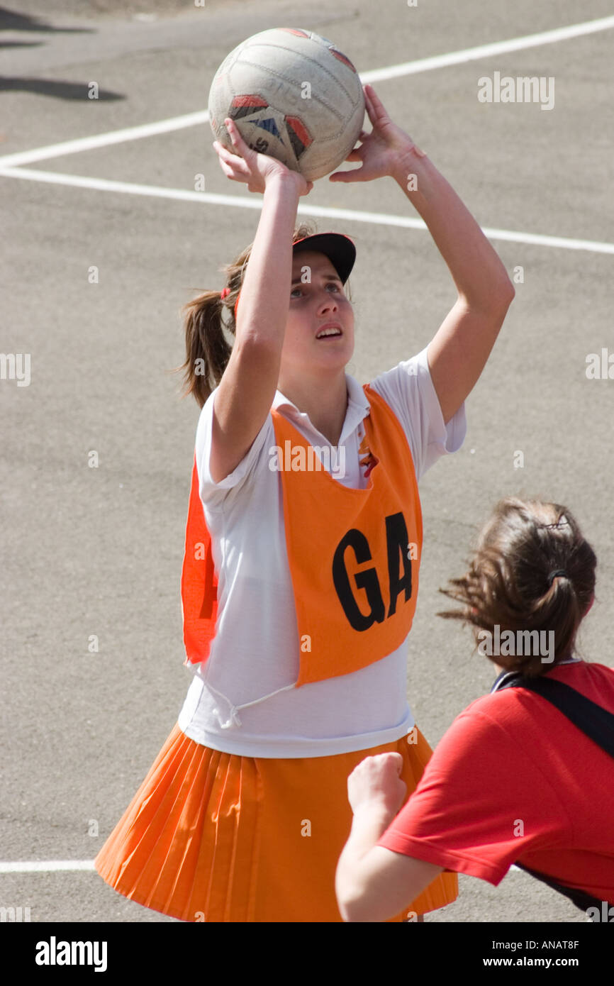 Girls playing netball at the Lapstone Glenbrook Netball Centre in the ...
