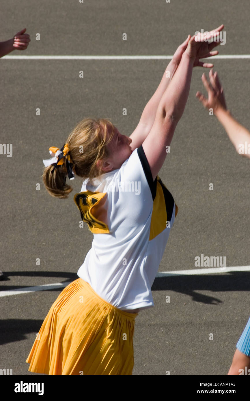 Girls playing netball at the Lapstone Glenbrook Netball Centre in the ...