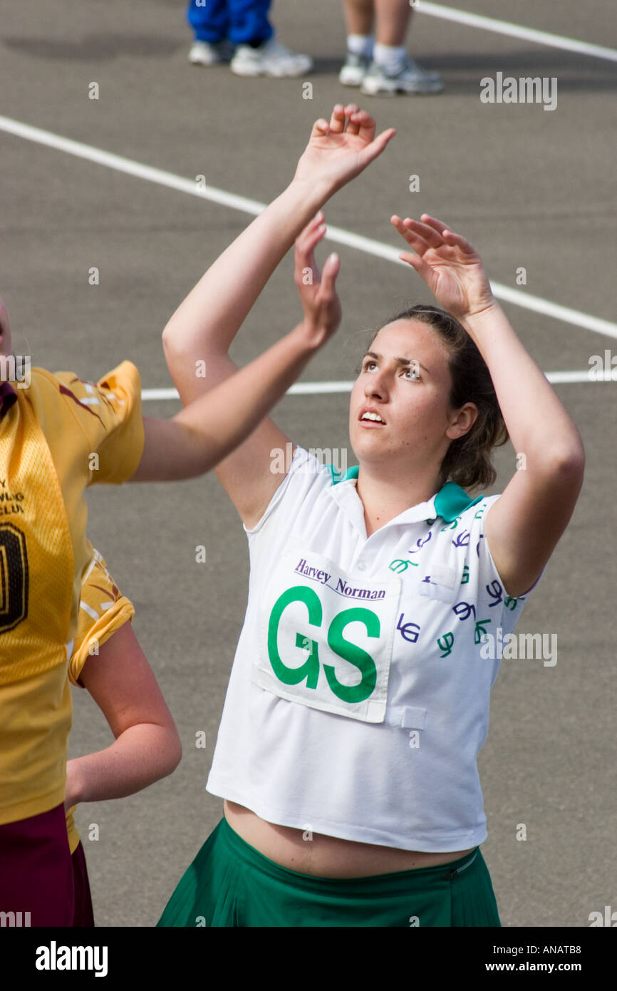 Girls playing netball at the Lapstone Glenbrook Netball Centre in the ...