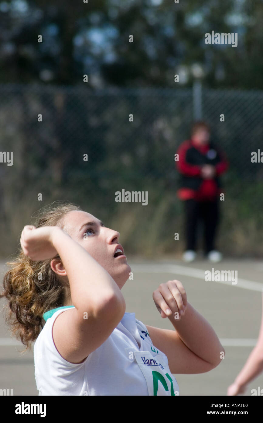 Girls playing netball at the Lapstone Glenbrook Netball Centre in the ...