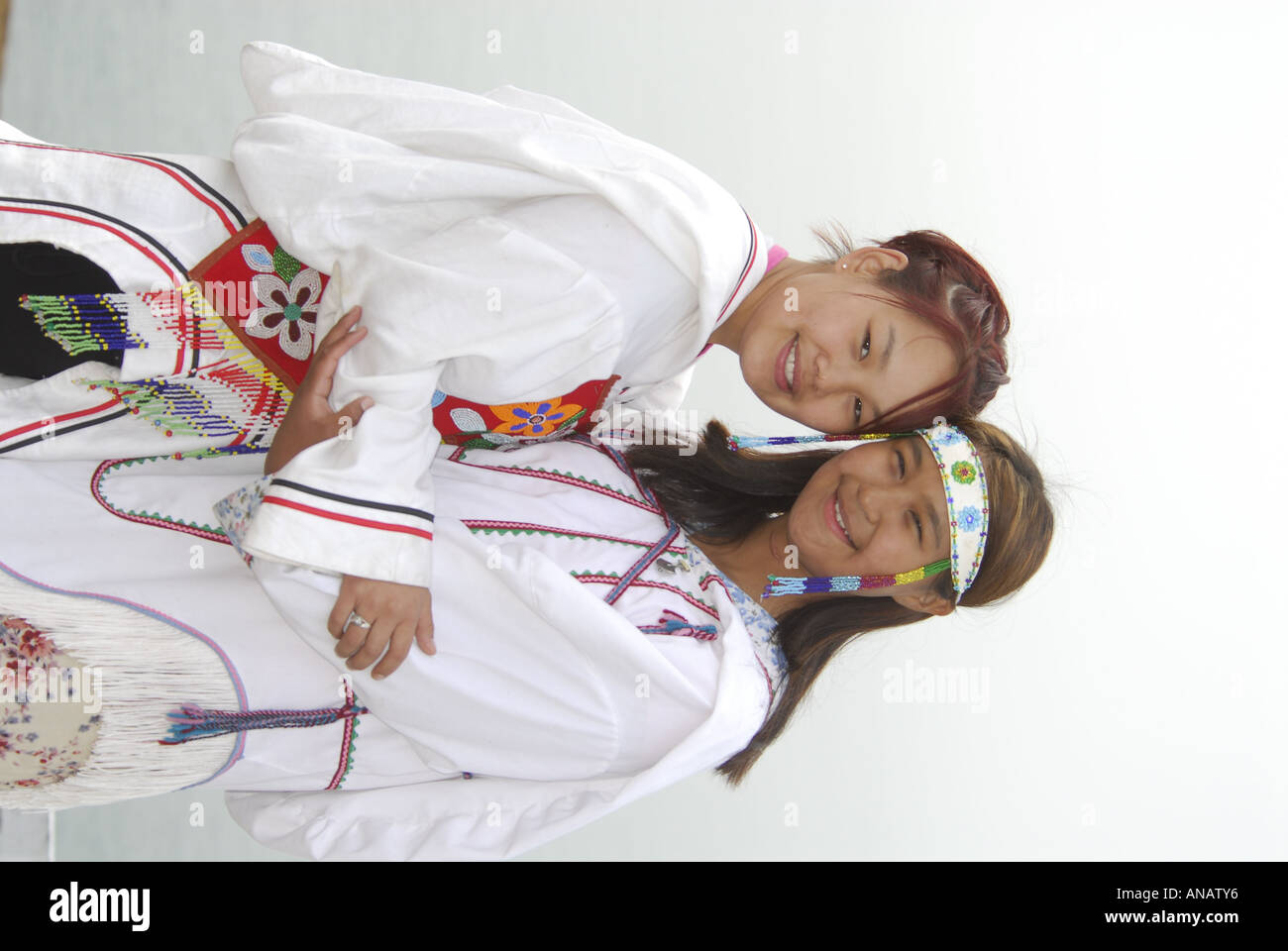 Model released inuit teens throat singing wearing their traditional ...