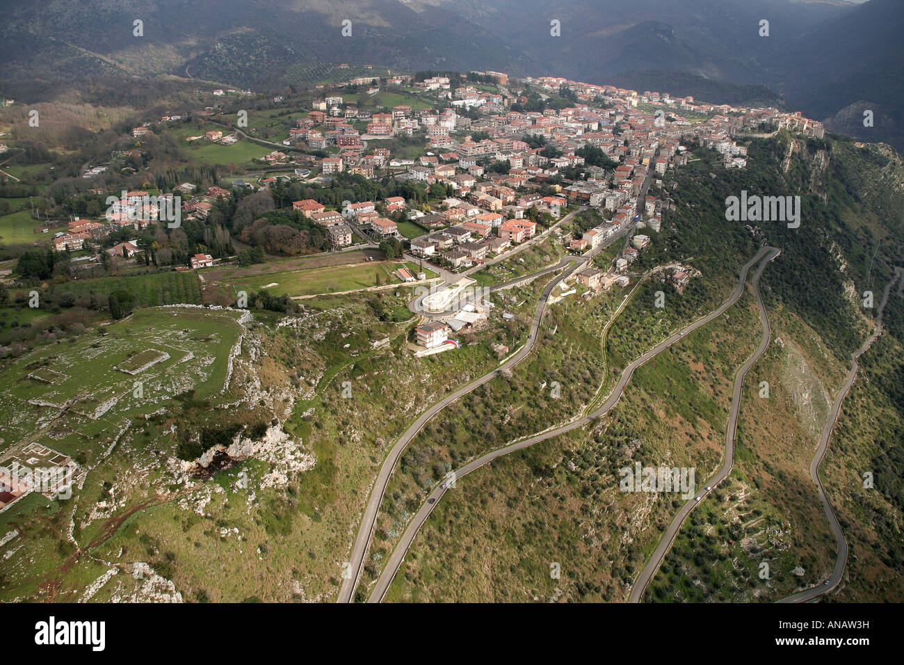 View to Norma, Italy, Norma Stock Photo - Alamy