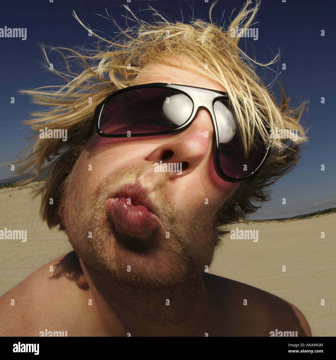 portrait of a crazy young man Stock Photo - Alamy