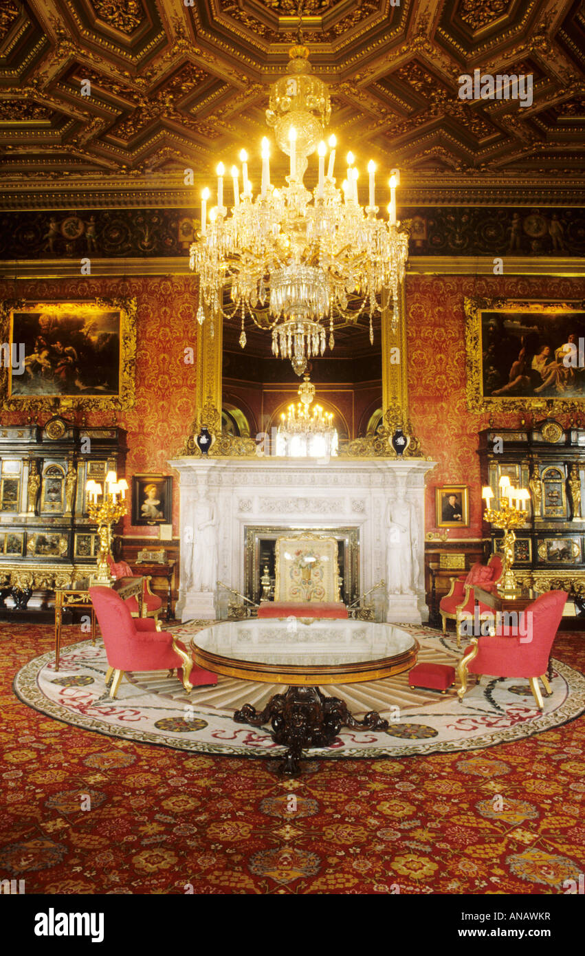 Alnwick Castle Northumberland interior England UK chandelier paintings ...