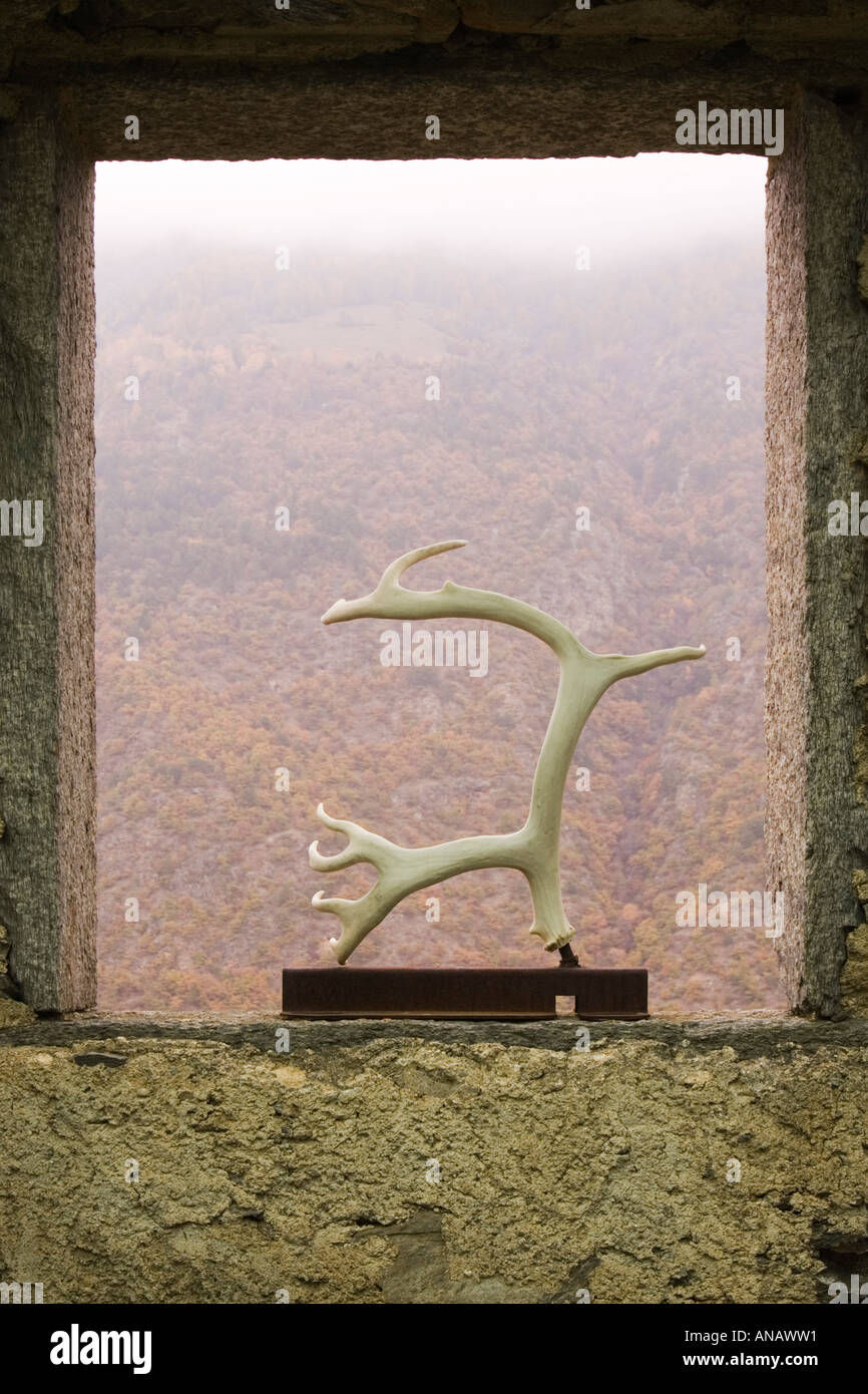 Pieces of art are presented everywhere in the castle, Messner mountain ...