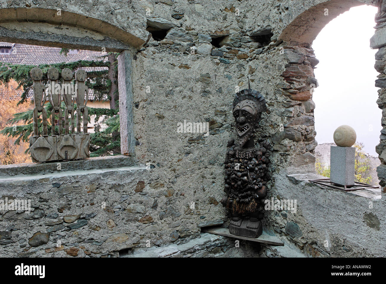 African art, Messner mountain museum on the castle Juval above the ...