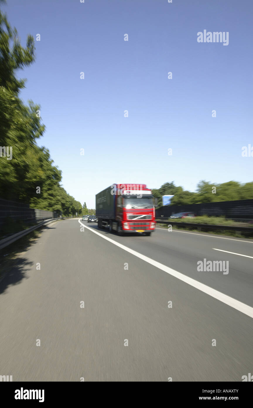 lorry on a freeway, Germany, Ruhr Area Stock Photo - Alamy