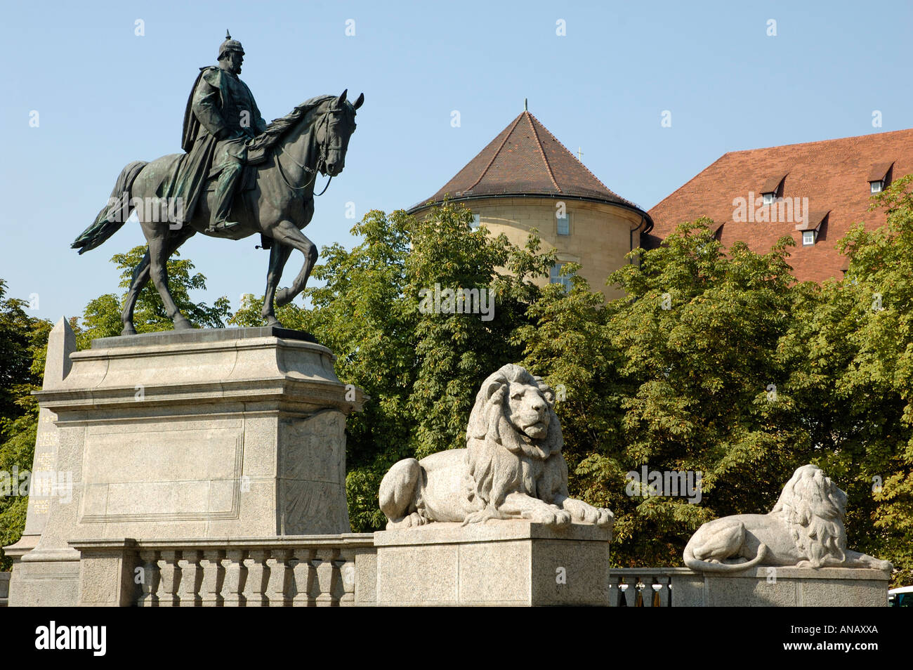 Monument to german emperor Wilhelm I., Karlsplatz, Stuttgart, Baden ...