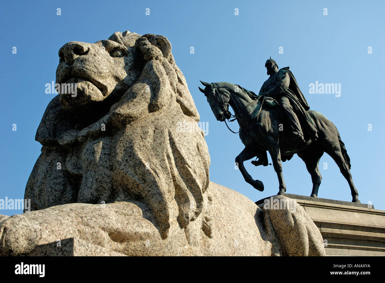 Monument to german emperor Wilhelm I., Karlsplatz, Stuttgart, Baden ...